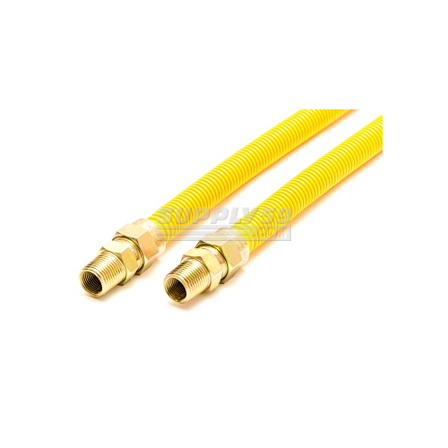 Yellow Coated Stainless Steel Gas Appliance Connector 1/2″ MIP x 1/2 ...