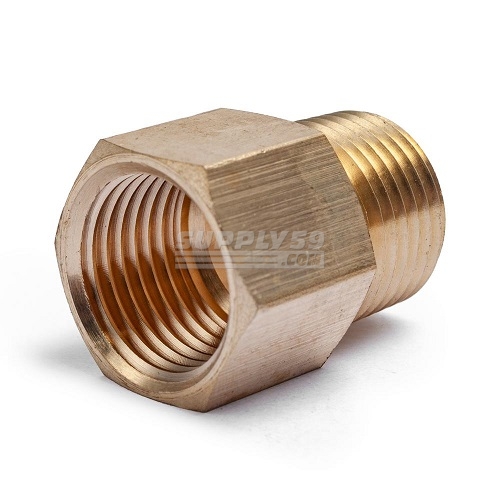 1/2″ Female NPT × 1/2″ Male NPT Brass Pipe Adapter (20/Bag) – Supply59